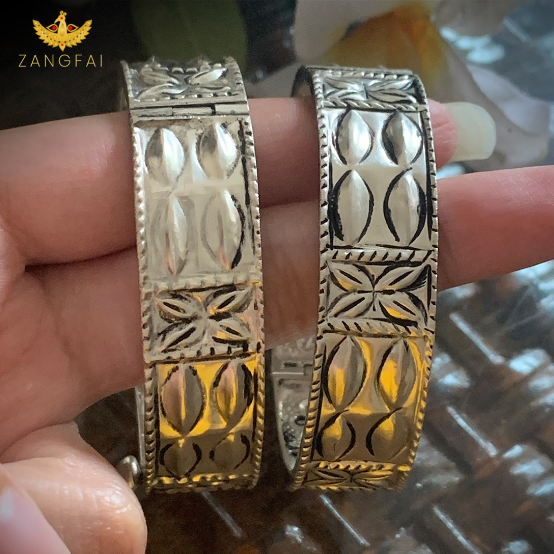 Assamese Traditional Ujjoni Axom Muthi Kharu Pair|Silver