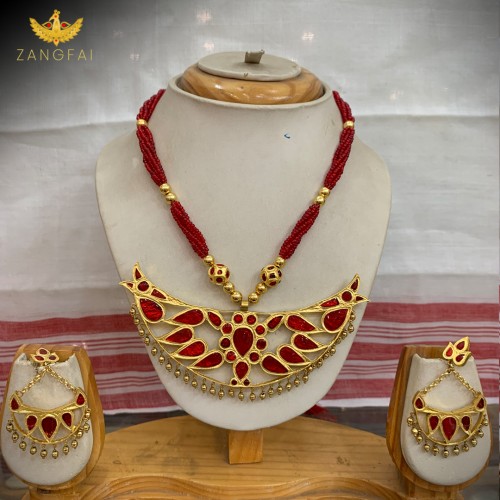 Assamese Traditional pepa set | pure silver gold dipped menakari