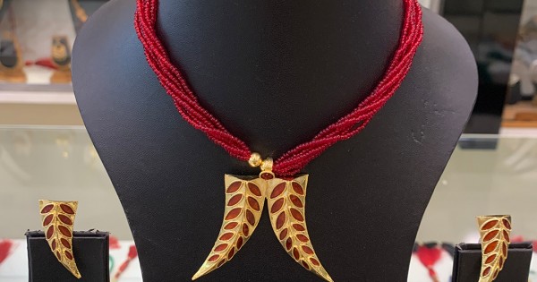 Assamese Traditional pepa set | pure silver gold dipped menakari