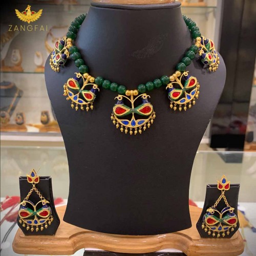 Assamese Traditional Dugdugi Set | Red Golden